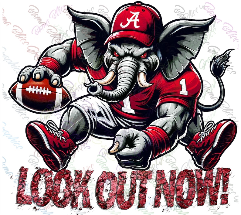 College Football Rivalry Artwork, Alabama "look Out Now!" National ...