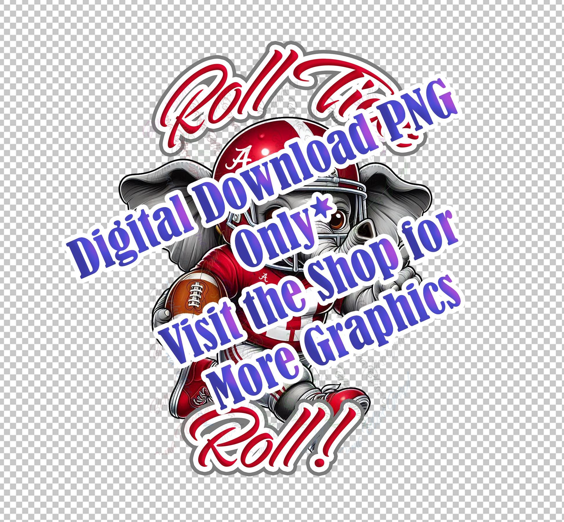 Crimson Roll Tide Bama Printable PNG T-shirt Design for Sublimation ...