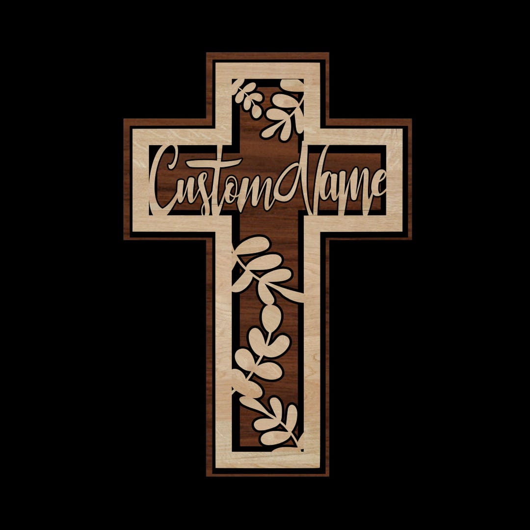 Custom Name Laser Cut Wooden Layered Wall Cross - Etsy