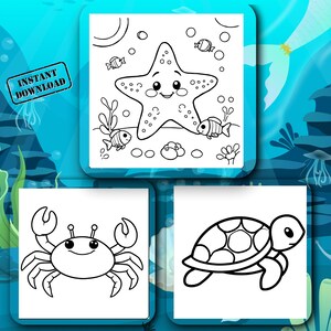 Sea Animals Coloring Book: 150 Printable Ocean Pages (digital Download ...