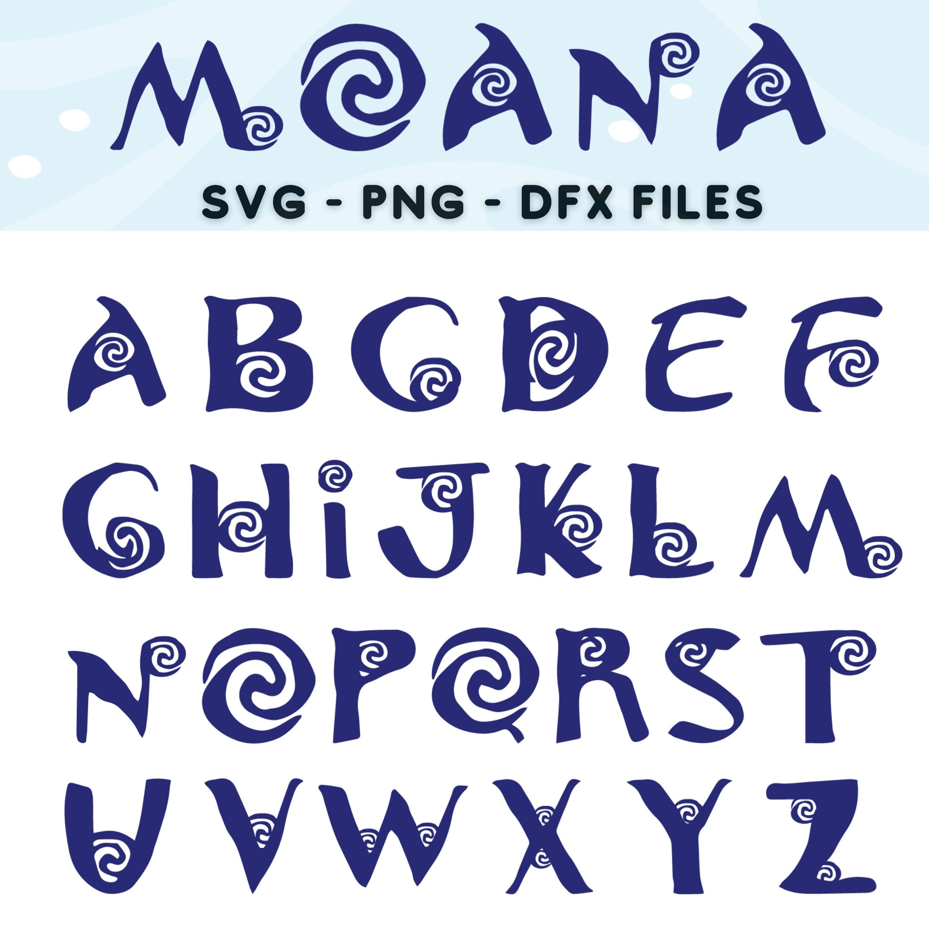 Moana Alphabet SVG, Moana Birthday, Moana Png, Moana Font Svg, Files ...