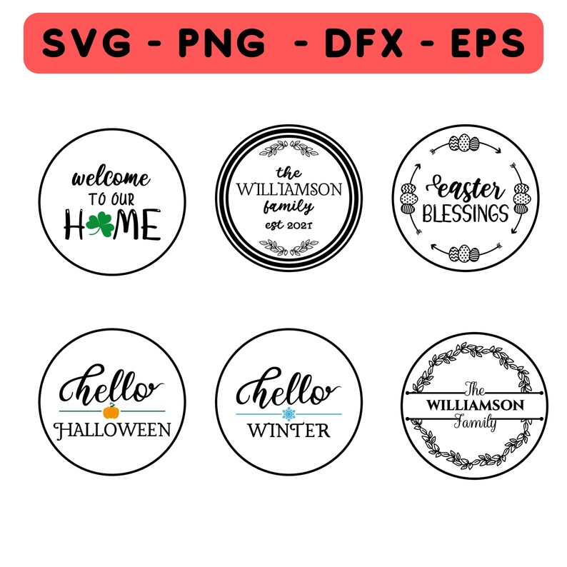 Round Sign SVG Bundle: Farmhouse Welcome Design (digital Download - Etsy