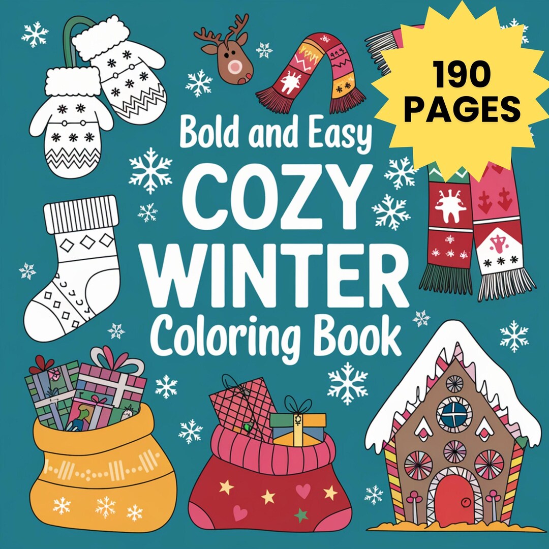 Cozy Winter Coloring 190 PDF Pages, Christmas Activity for Kids ...