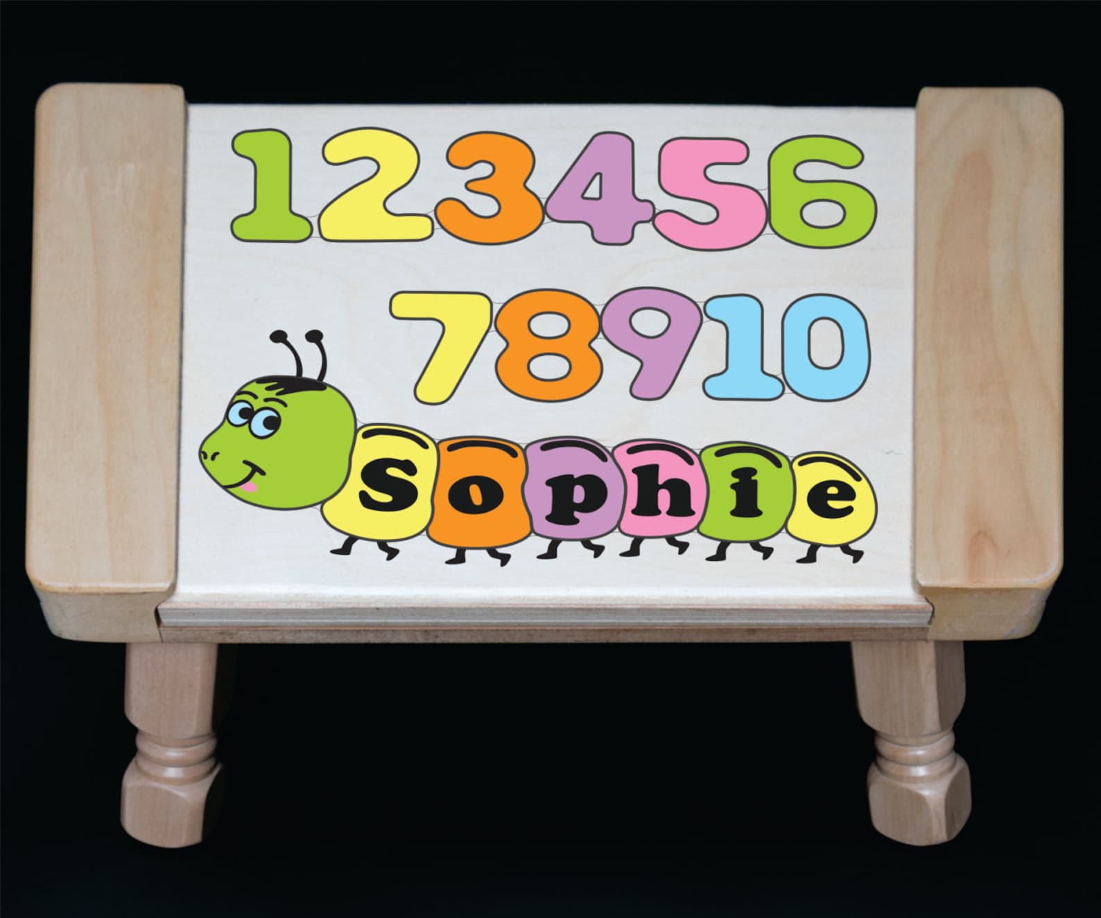 Personalized Name Puzzle Step Stool Pastel Number Theme | Etsy