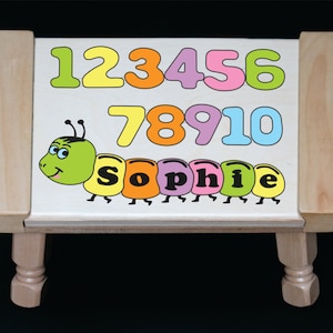 Personalized Name Puzzle Step Stool Pastel Number Theme -educational ...