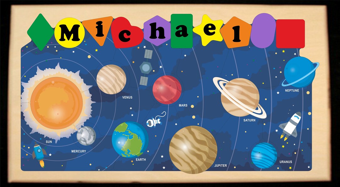 Personalized Name Solar System Puzzle - Children Learn the Planets ...