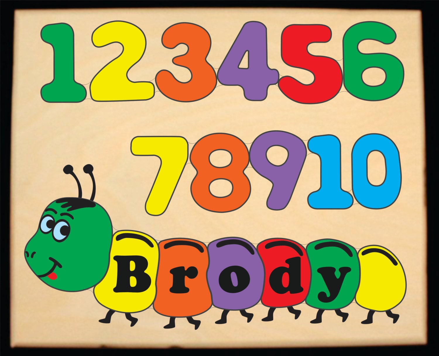 Personalized Name Puzzle Number Worm Theme. An educational | Etsy