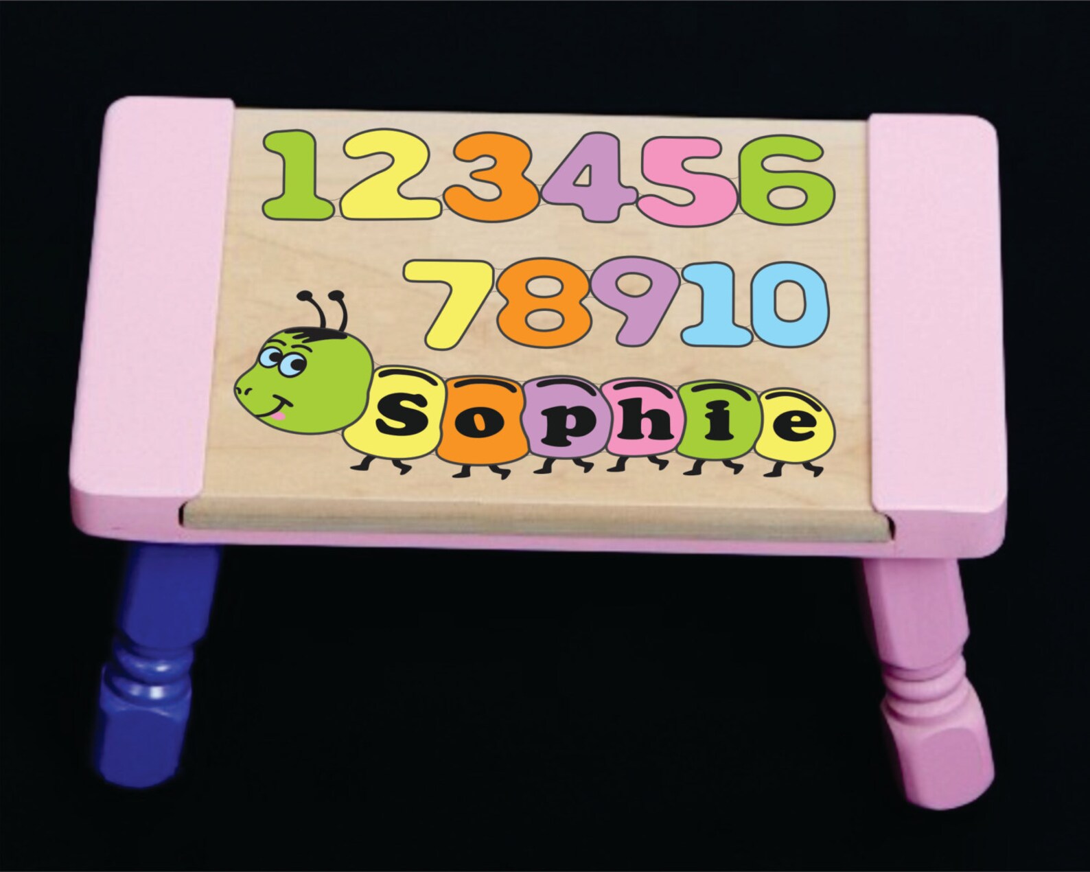 Personalized Name Puzzle Step Stool Pastel Number Theme | Etsy
