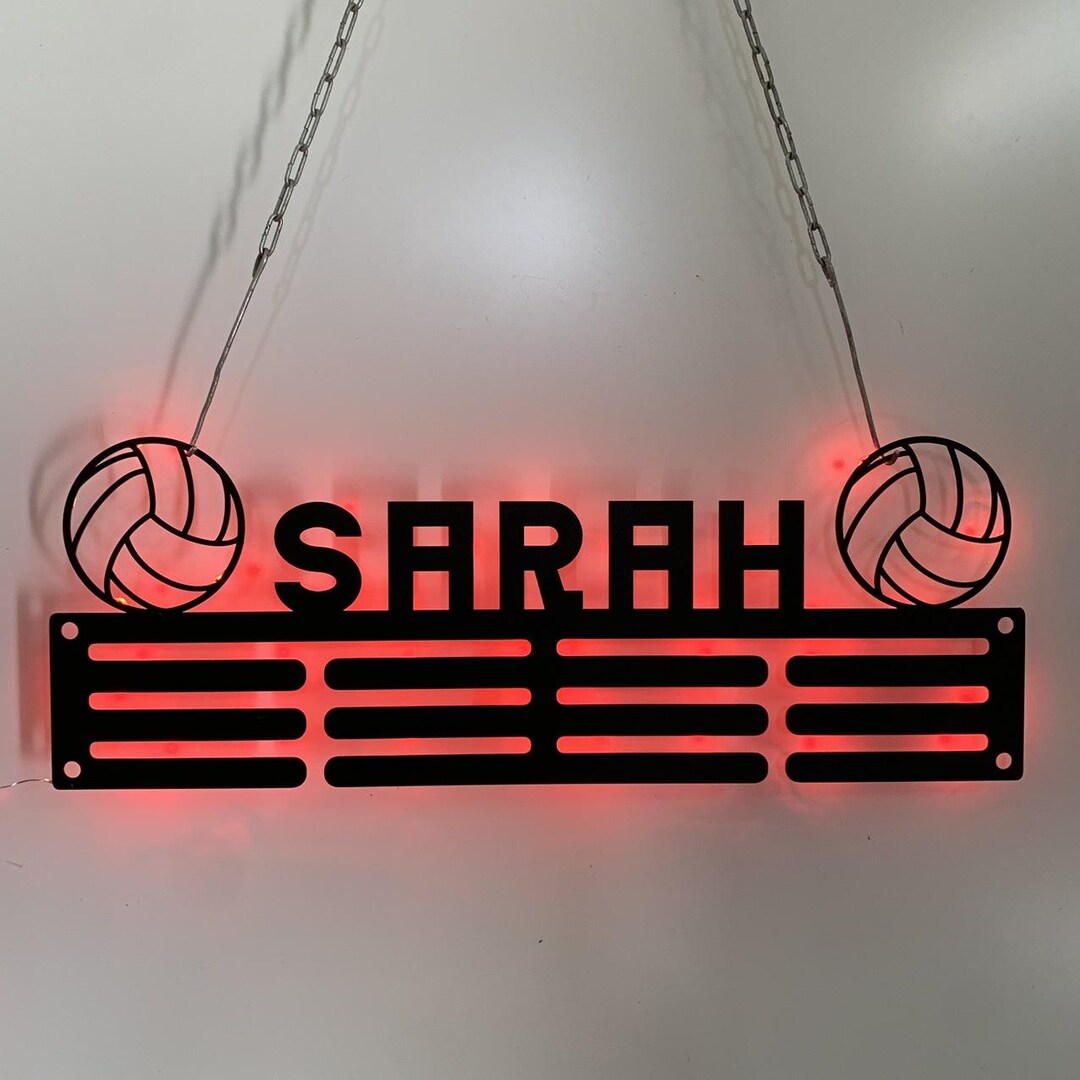 Custom Metal Volleyball Medal Hanger With LED Light,volleyball Sport ...