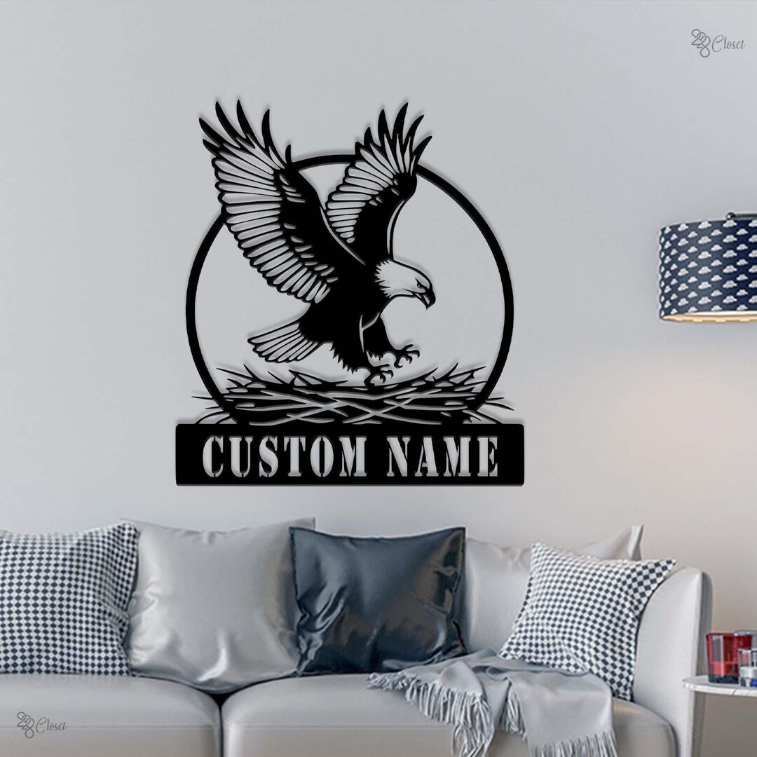 Personalized Eagle Metal Sign, Bald Eagle Name Sign, American Eagle ...