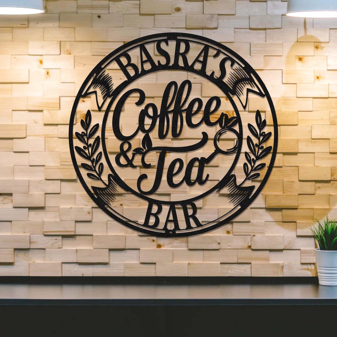 Custom Coffee Bar Metal Sign Wall Art, Coffee Bar Decor, Coffee Sign ...