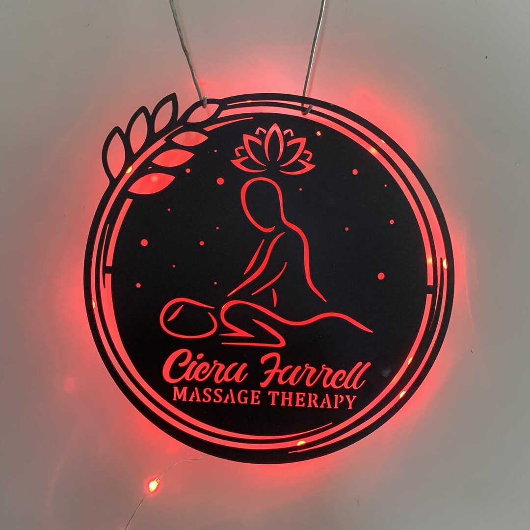 Personalized Massage Therapist Metal Sign With LED Lights, Massage ...