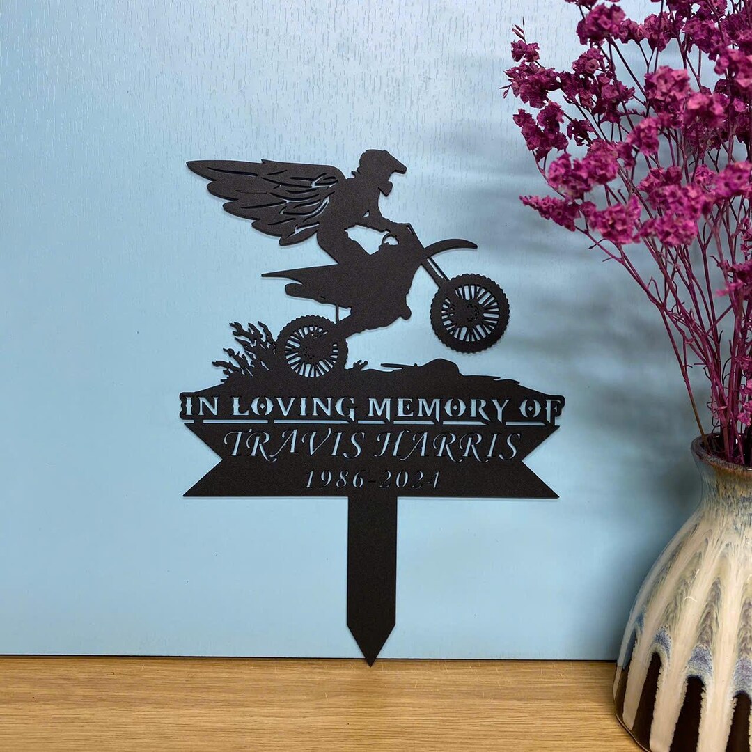 Custom Motorcycle Dirt Bike Memorial Metal Stakes, Custom Motocross ...