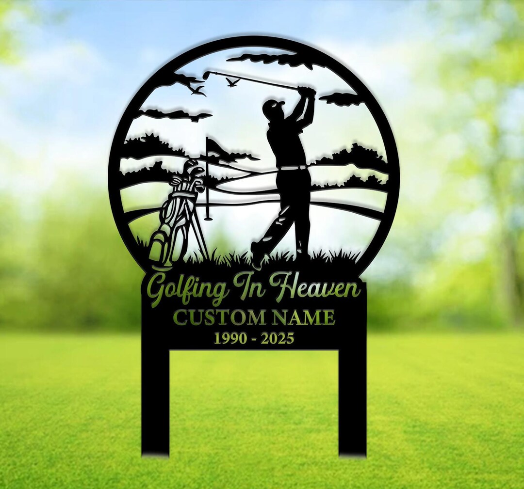 Custom Golf Memorial Stake Metal, Golfer Name Sign Golfer Name Metal ...
