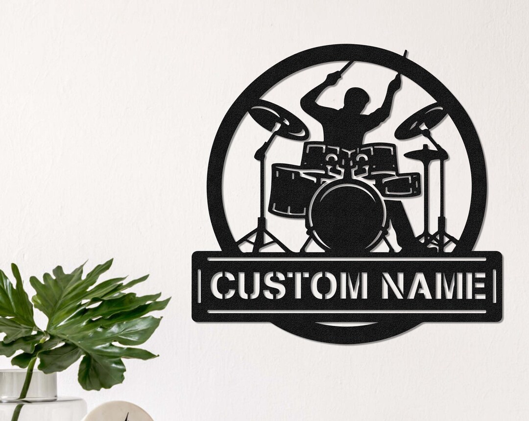 Custom Drummer Metal Wall Sign-personalized Drummer Metal Wall Art ...