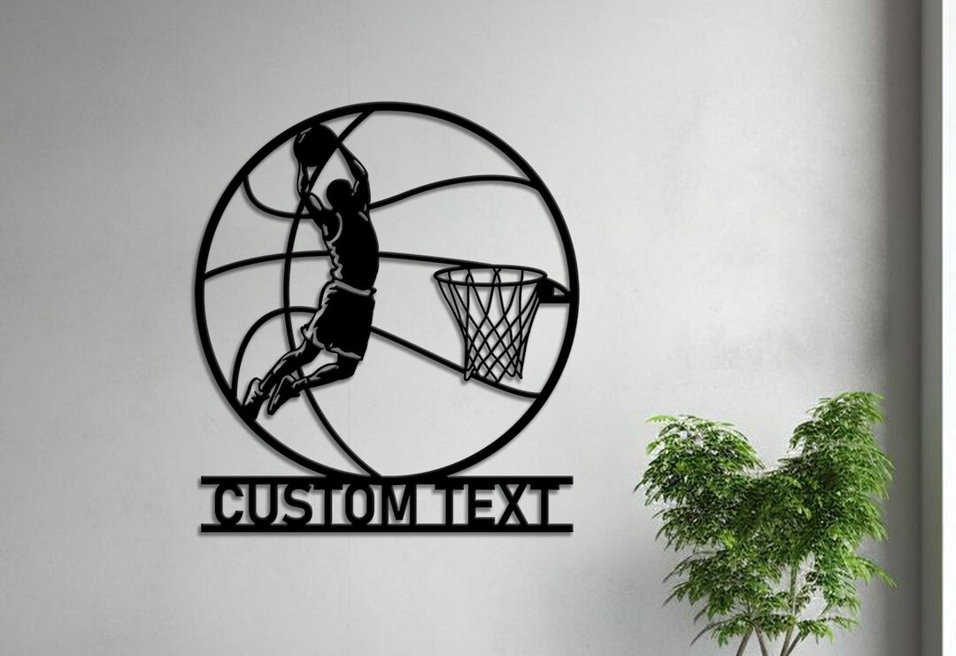 Custom Basketball Metal Sign Wall Art, Metal Sports Decor, Basketball ...