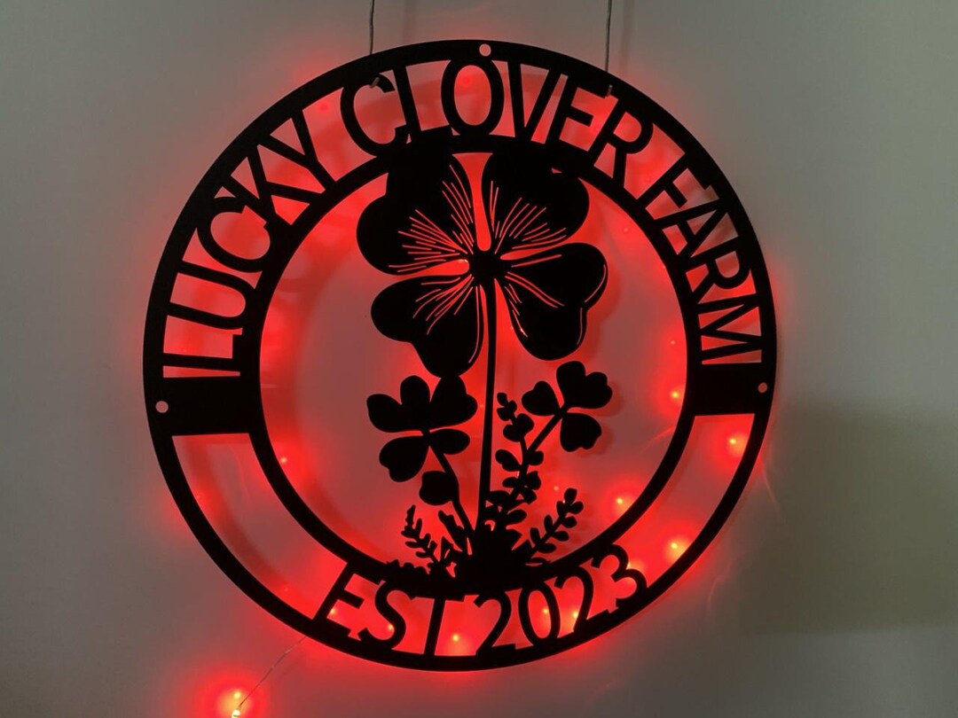 Personalized Four Leaf Clover Metal Wall Art With LED Lights, Custom St ...