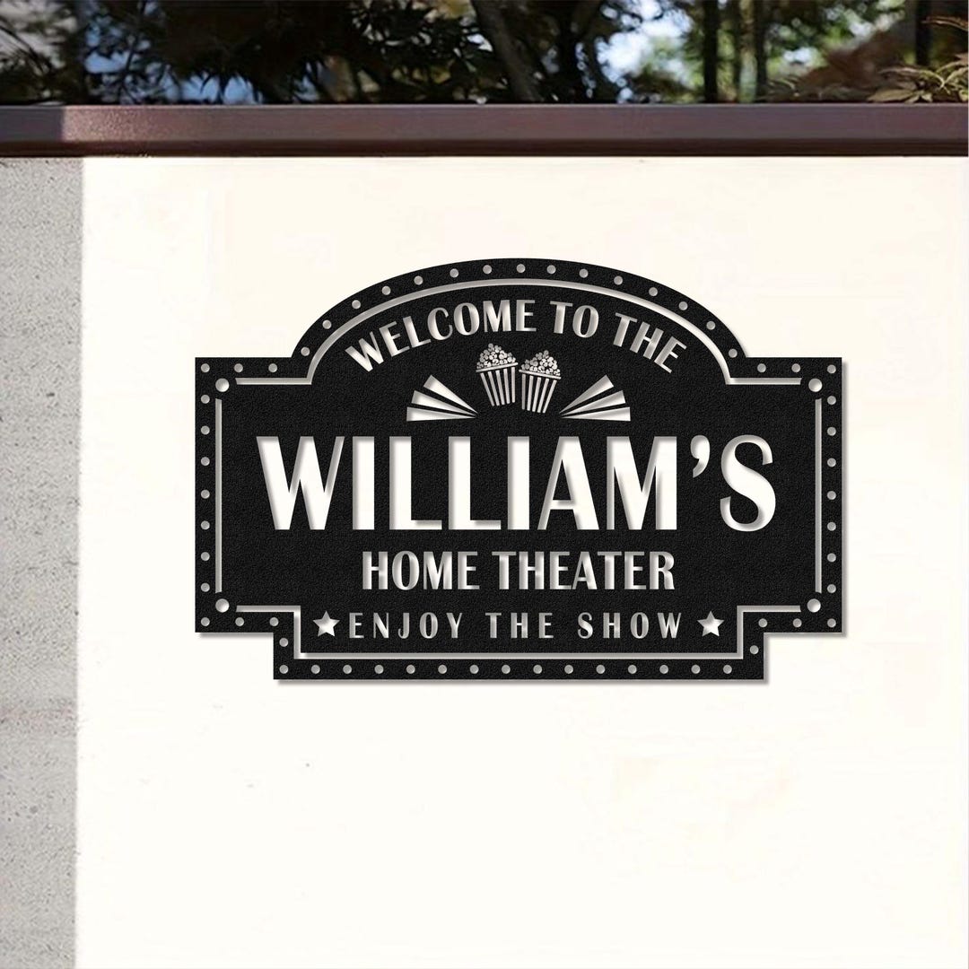 Personalized Home Movie Theater Sign Metal Wall Art | Cinema Sign ...
