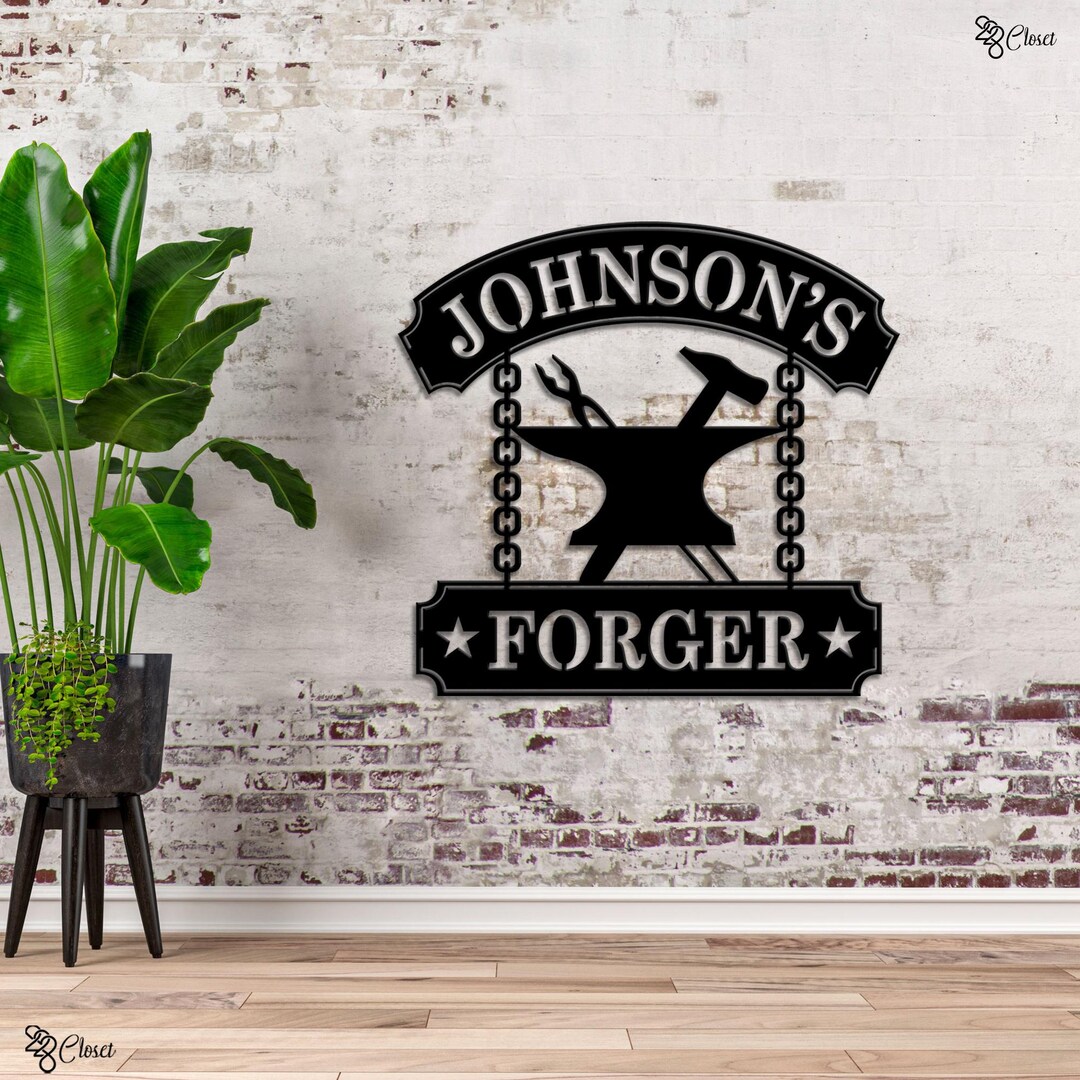 Personalized Blacksmith Metal Sign, Blacksmith Home Forge, Custom ...