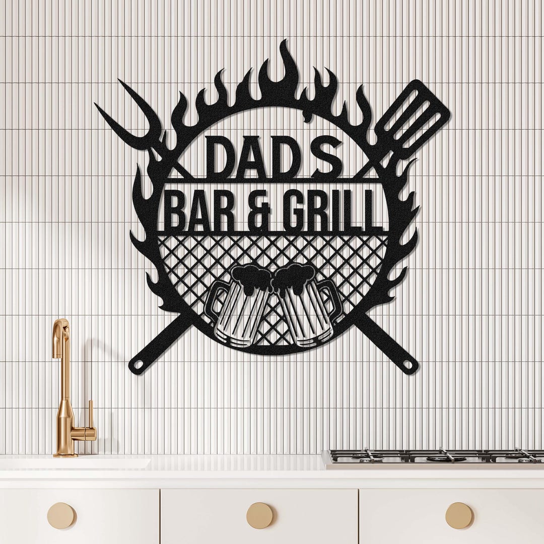 Custom Metal Grilling Sign Wall Art, Personalized BBQ Sign, Dad's Bar ...