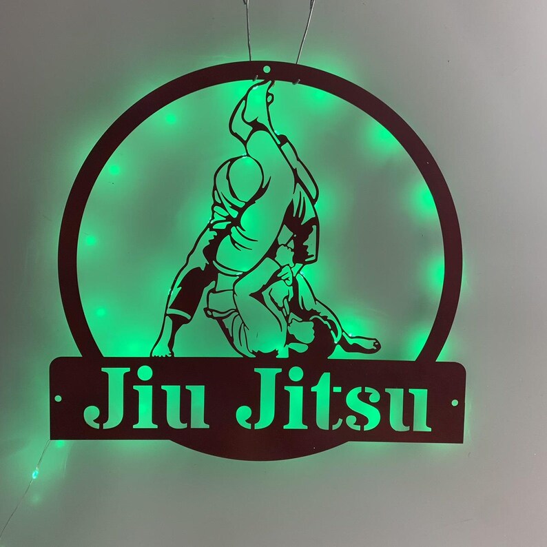 Custom Jiu-jitsu Metal Wall Art LED Lights, Personalized Judo Sport ...