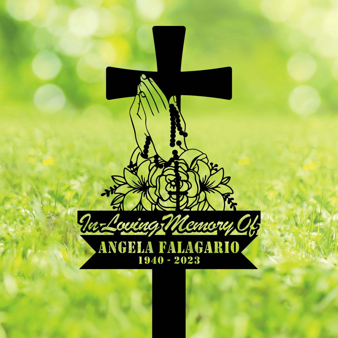 Custom Memorial Cross Sign, Cemetery Cross Sign, Memorial Cross ...