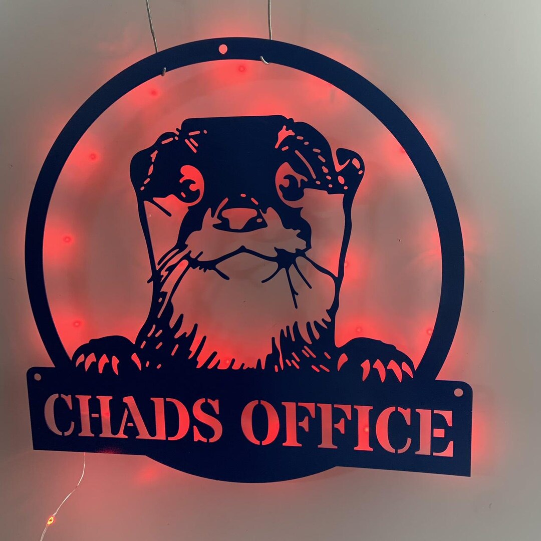 Custom Peeking Otter Metal Sign With LED Lights, Personalized Funny ...