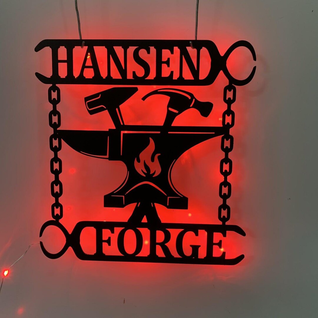 Customized Blacksmith Metal Wall Art With LED Light,personalized ...
