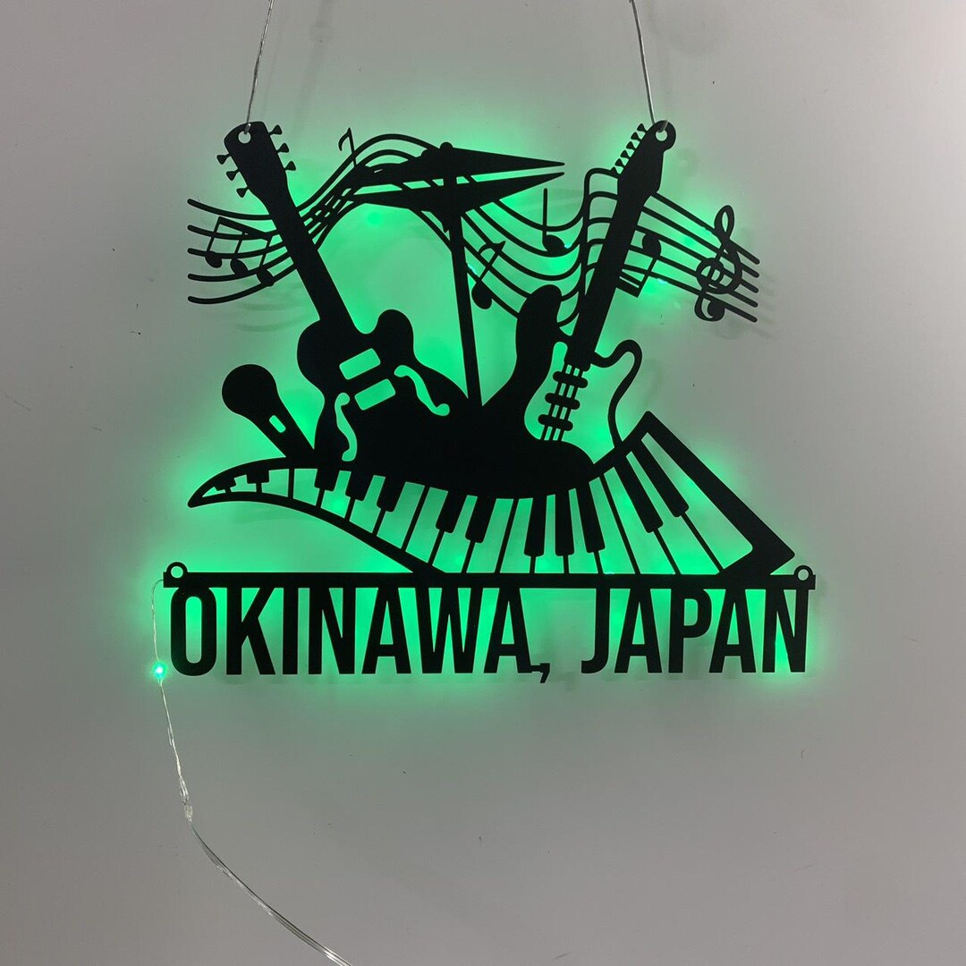 Personalized Musical Instruments Metal Wall Art LED Lights,music Guitar ...