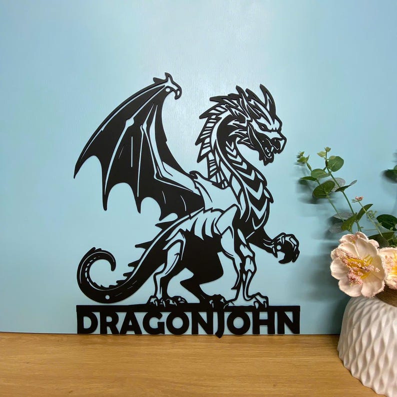 Personalized Mythical Dragon Metal Wall Art,custom Mythology Dragon ...