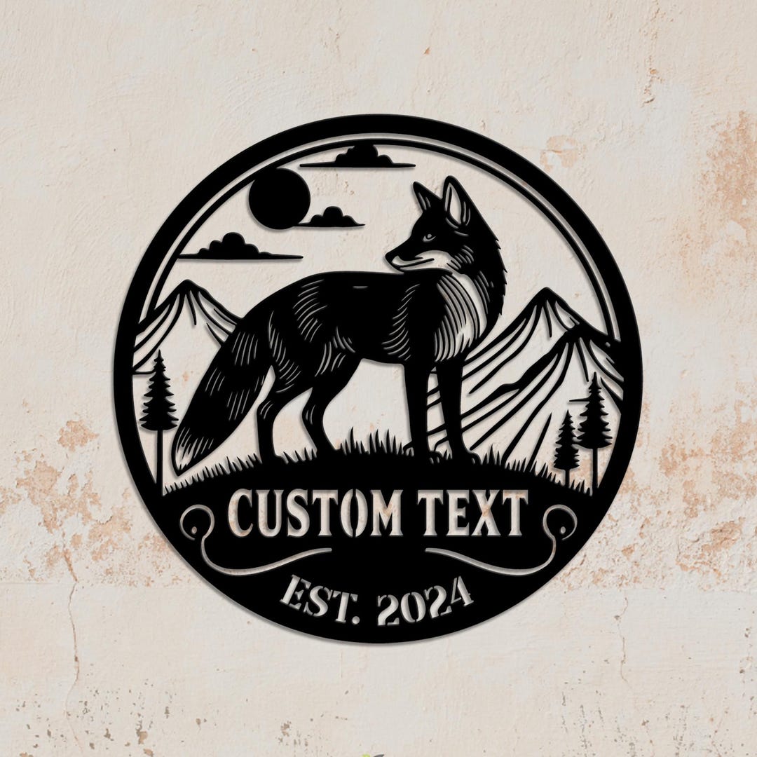 Personalized Fox Metal Wall Art, Fox Decor, Fox Lover Gift, Fox Cabin ...
