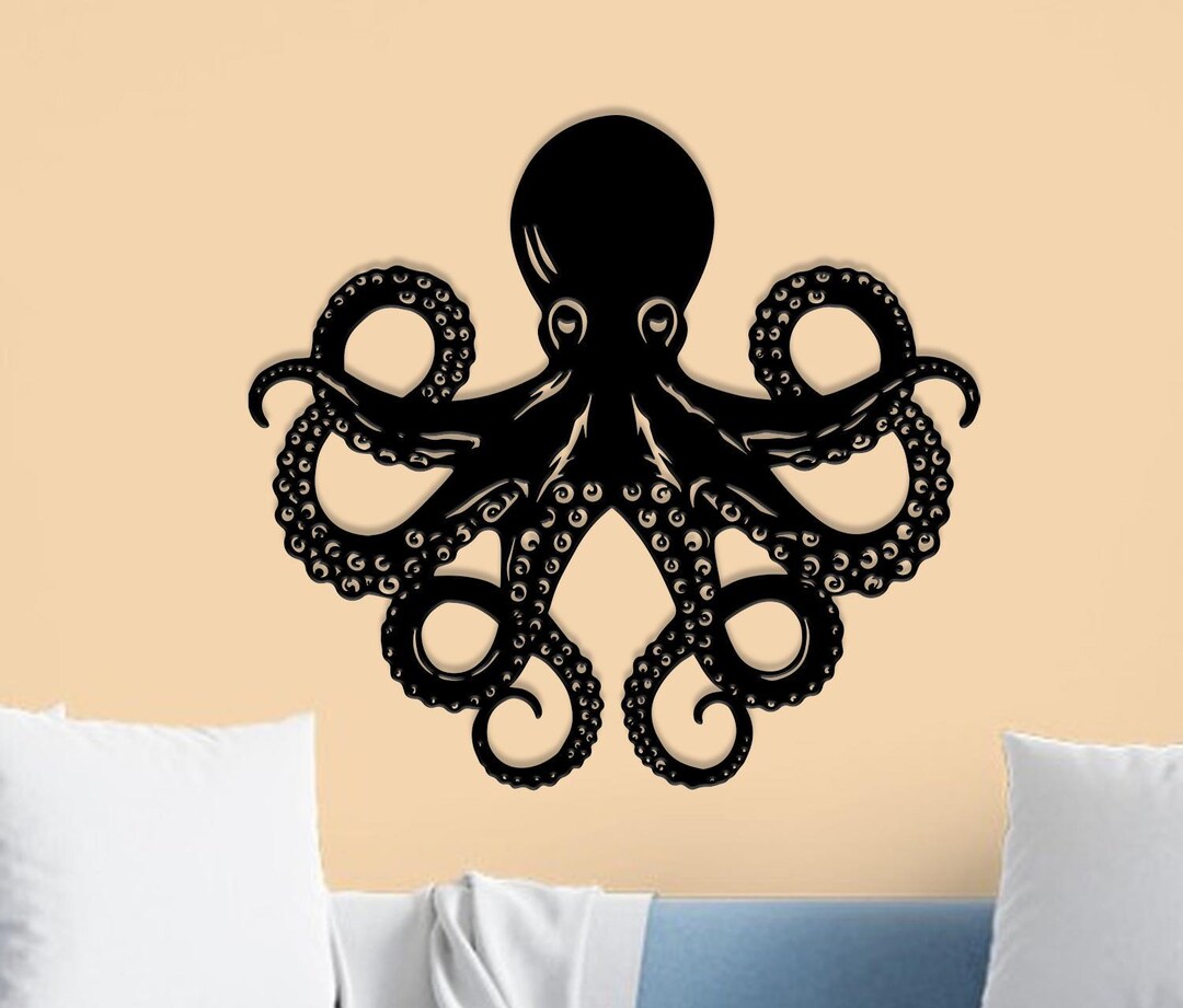 Octopus Metal Wall Sign, Octopus Metal Wall, Octopus Metal Decor, Metal ...