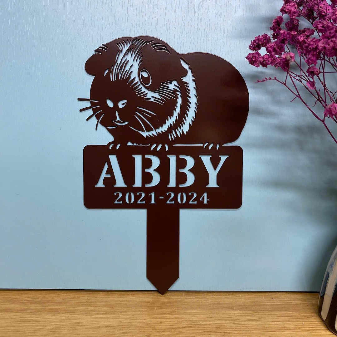 Personalized Metal Guinea Pig Memorial Yard Stake, Guinea Pig Grave ...