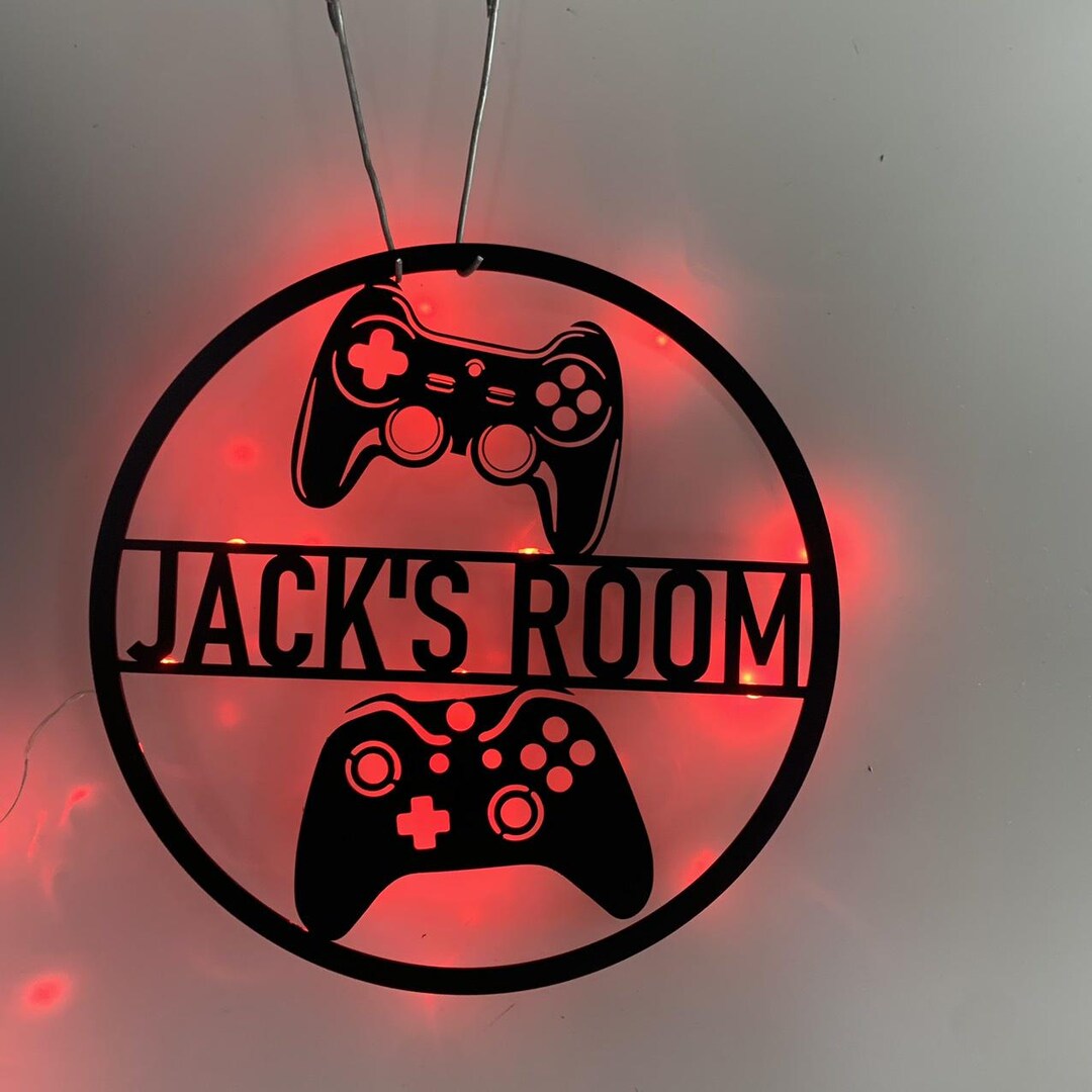 Personalized Game Controller Metal Wall Art With LED Light, Customized ...