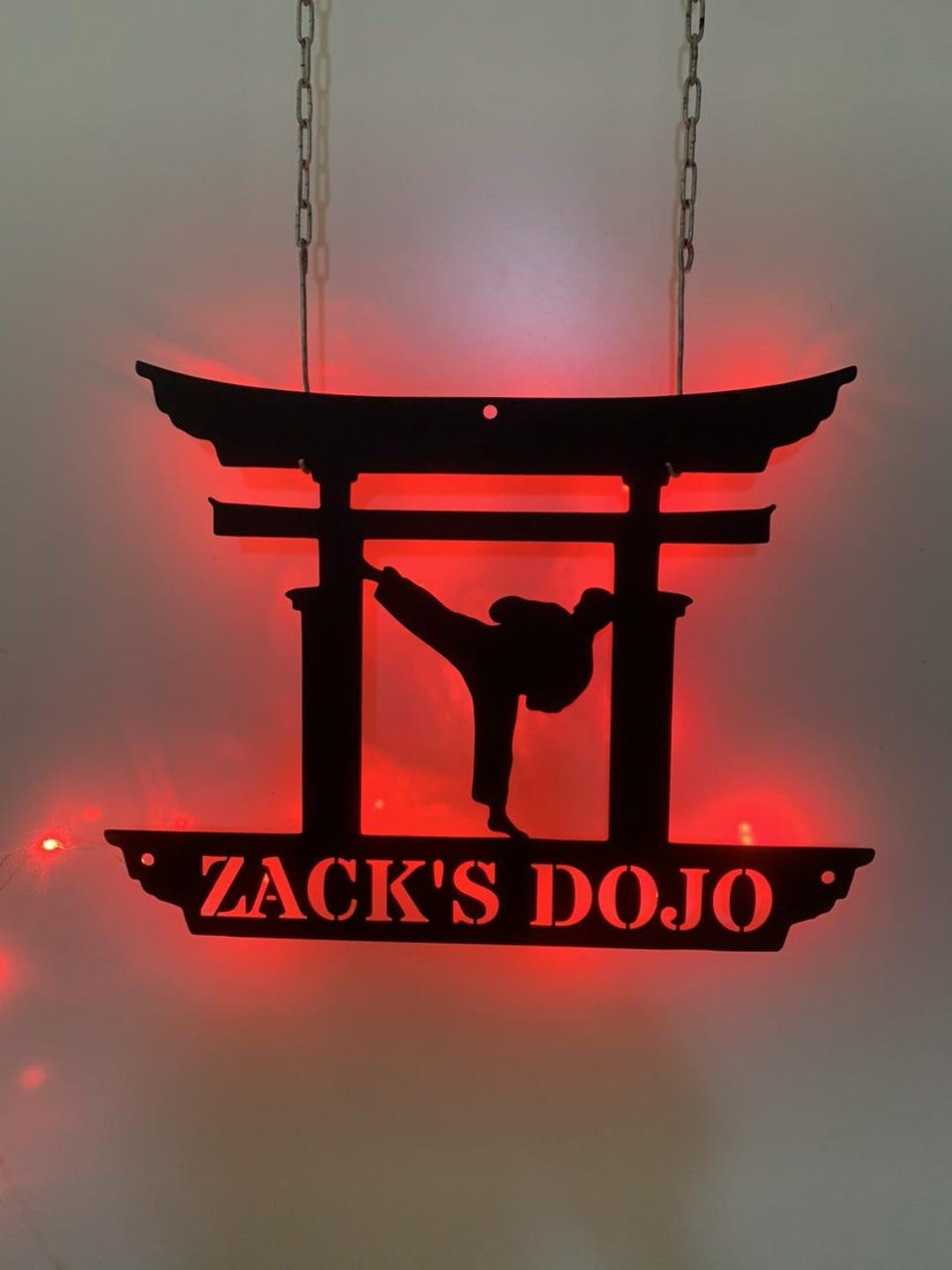 Personalized Karate Dojo Metal Sign With LED Lights, Customized Karate ...