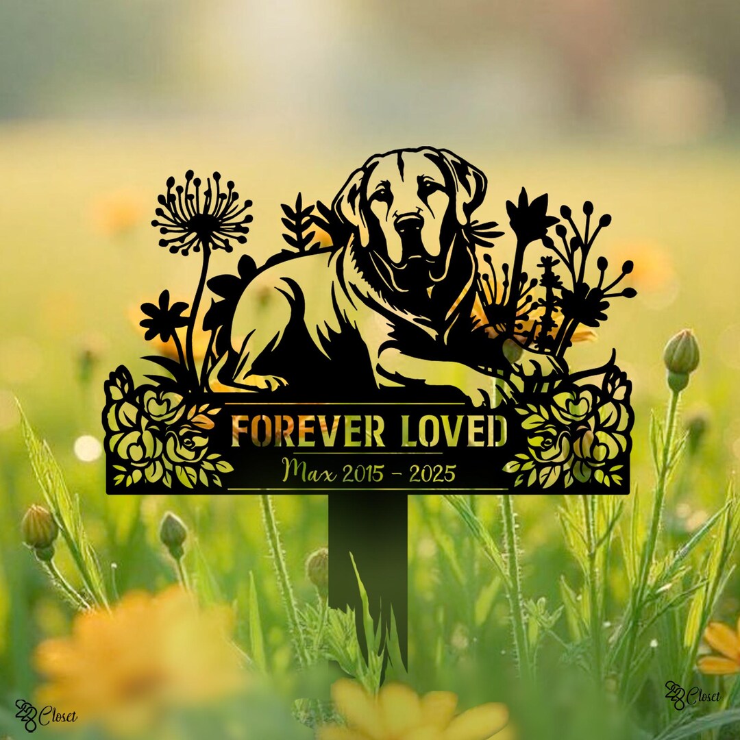 Personalized Dog Memorial Stake Metal, Sympathy Sign,pet Grave Marker ...