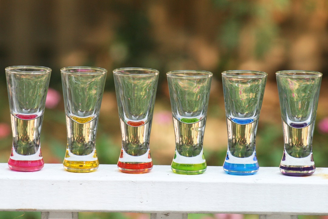 Colorful Shot Glasses/hand Painted Fused Glassware/gift for Alcohol ...