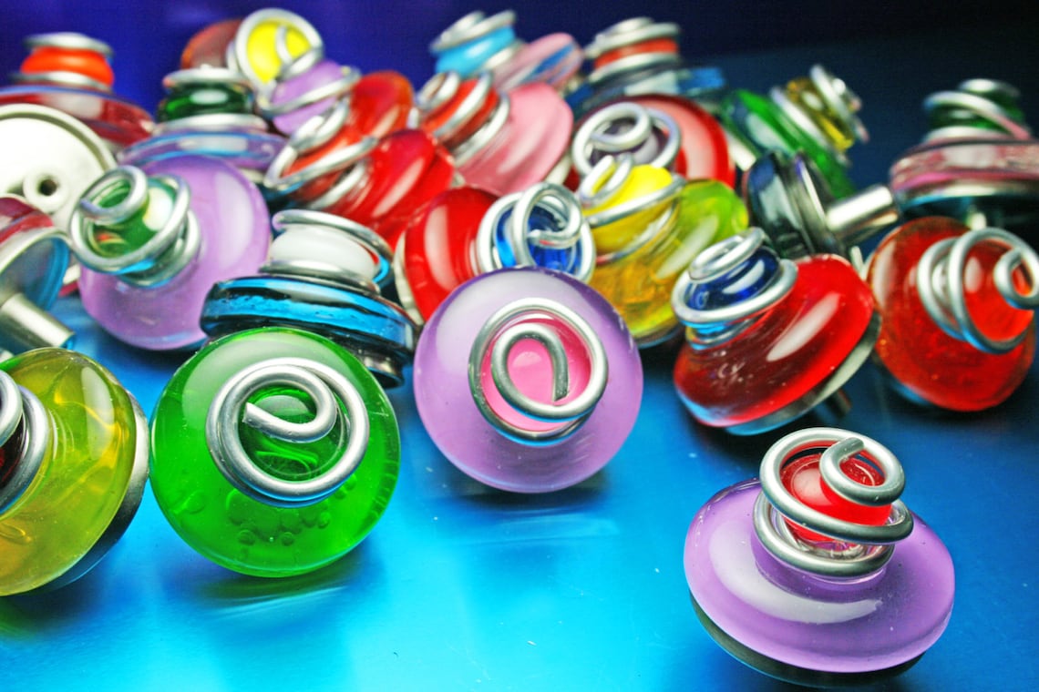 Colorful Glass Cabinet Knobskitchen Cabinet Knobs Furniture Etsy