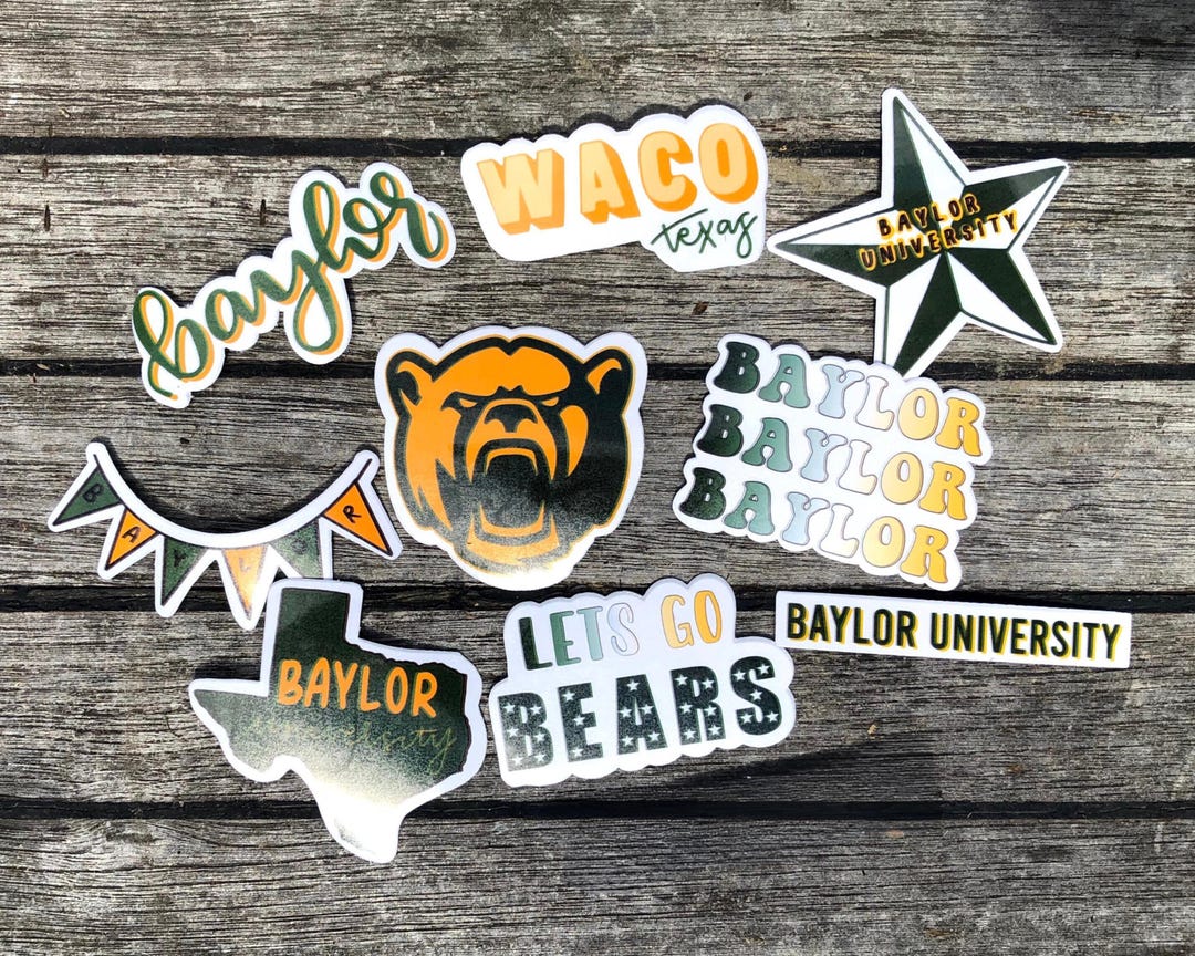 Baylor University Inspired Stickers • Pack 9 Pc • Waterproof ...