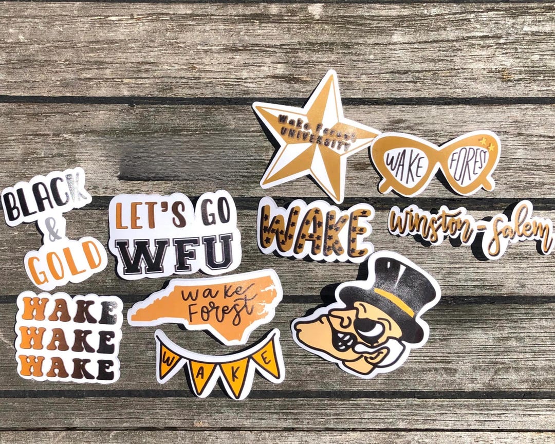 Wake Forest University Inspired Stickers • Pack 9 Pc • Waterproof ...