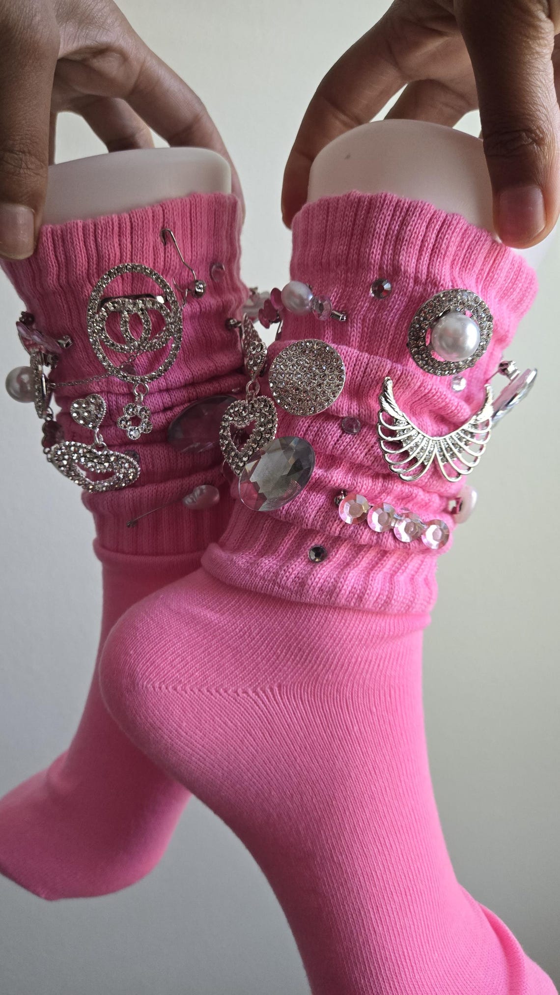 Luxury Junk Socks | Handcrafted Embellished Socks | Charms, Pearls ...