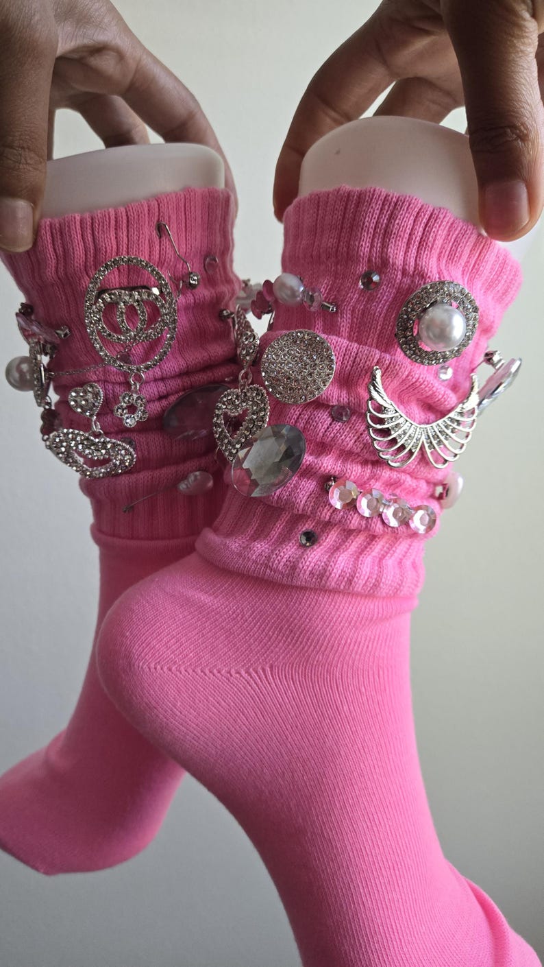 Luxury Junk Socks | Handcrafted Embellished Socks | Charms, Pearls ...