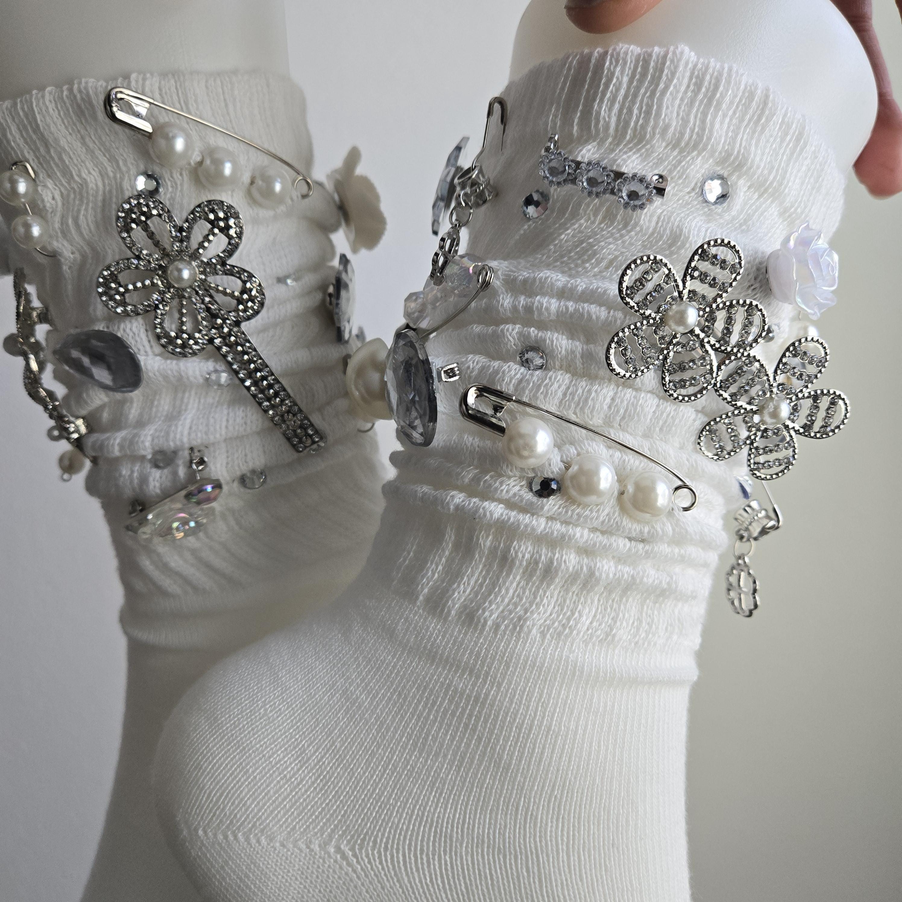 Luxury Junk Socks | Handcrafted Embellished Socks | Charms, Pearls ...