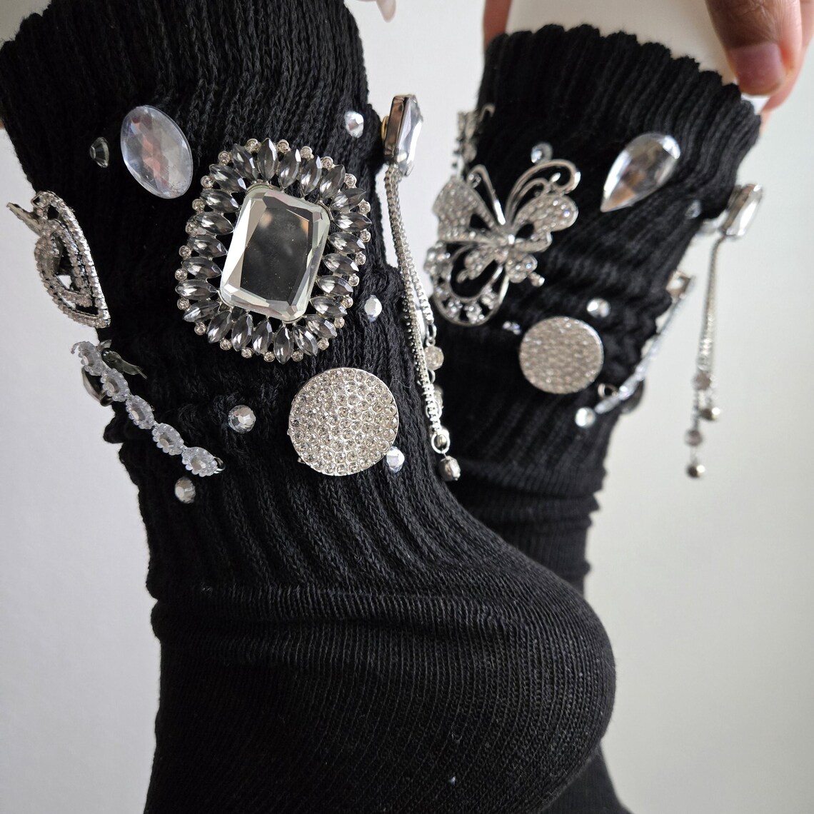 Luxury Junk Socks | Handcrafted Embellished Socks | Charms, Pearls ...