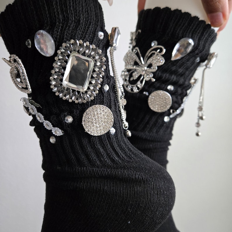 Luxury Junk Socks | Handcrafted Embellished Socks | Charms, Pearls ...
