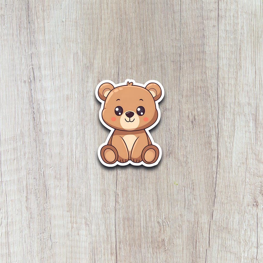 Cute Bear Sticker, Kawaii, High Quality Sticker, Water Bottle Sticker ...