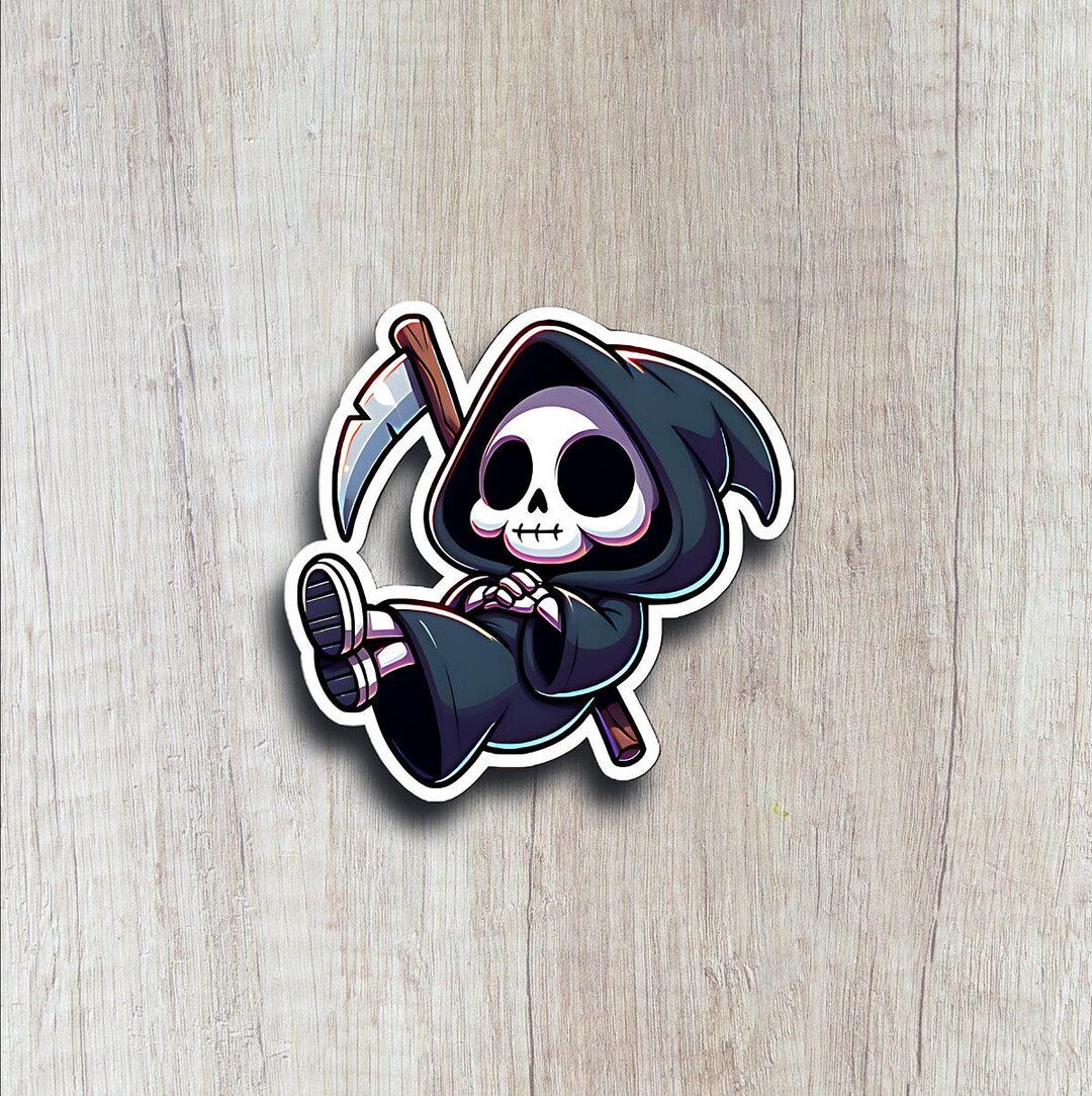 Grim Reaper, Cute, Halloween, Sticker, Fun Stickers, Stickers for ...