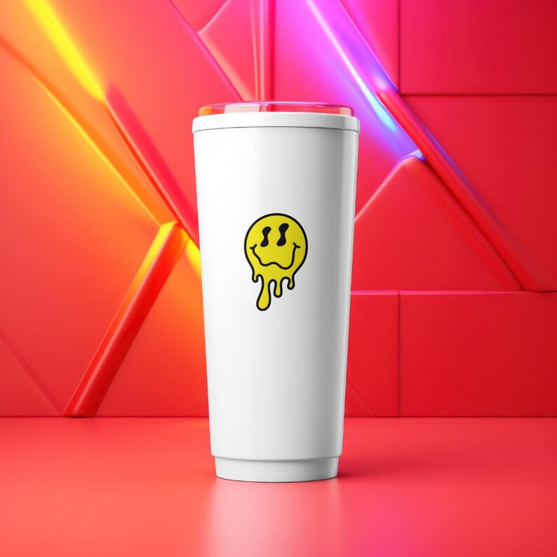 Drippy Smiley Face Sticker, Sticker for Laptop, Sticker for Water ...