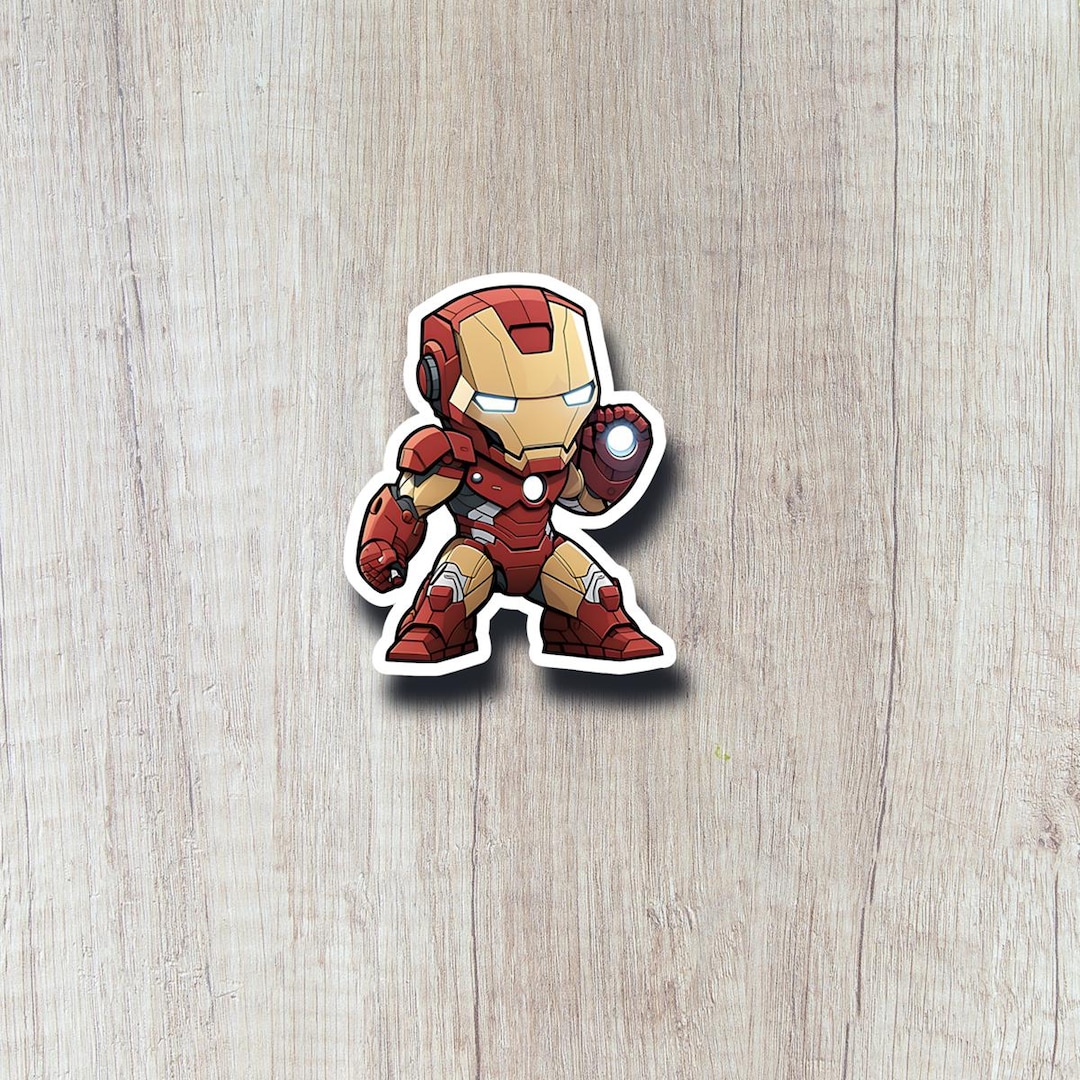 Iron Man Cartoon Sticker, High Quality Sticker, Water Bottle Sticker ...