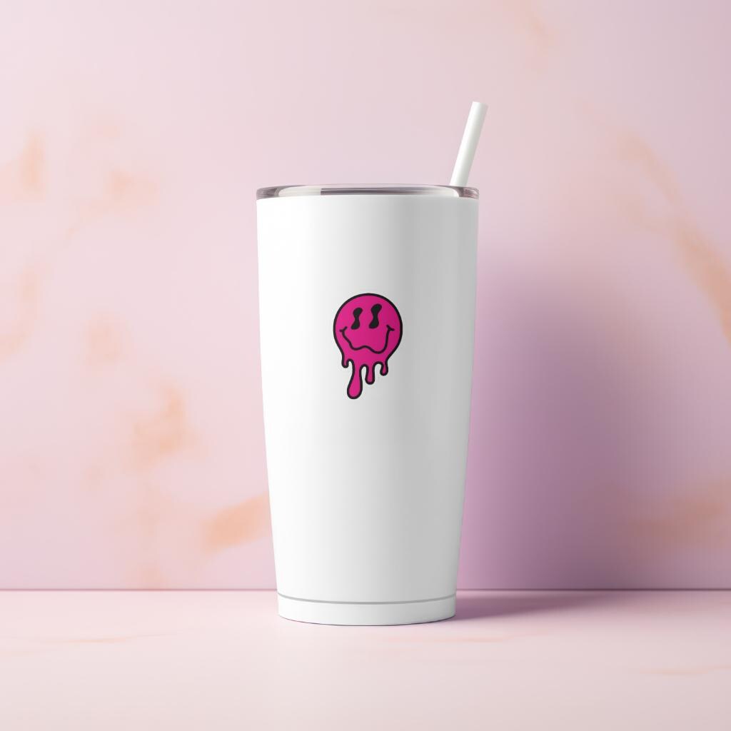 Drippy Smiley Face Sticker, Sticker for Laptop, Sticker for Water ...